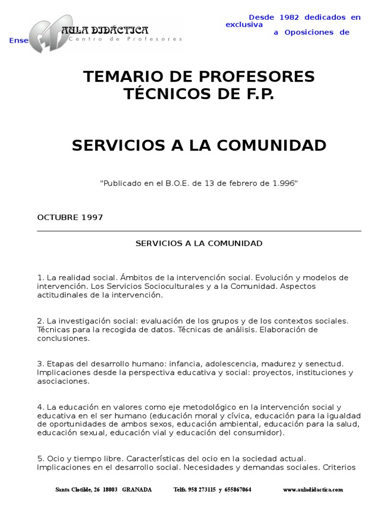 Servicios A La Comunidad | PDF | Jardín de infancia | Aprendizaje