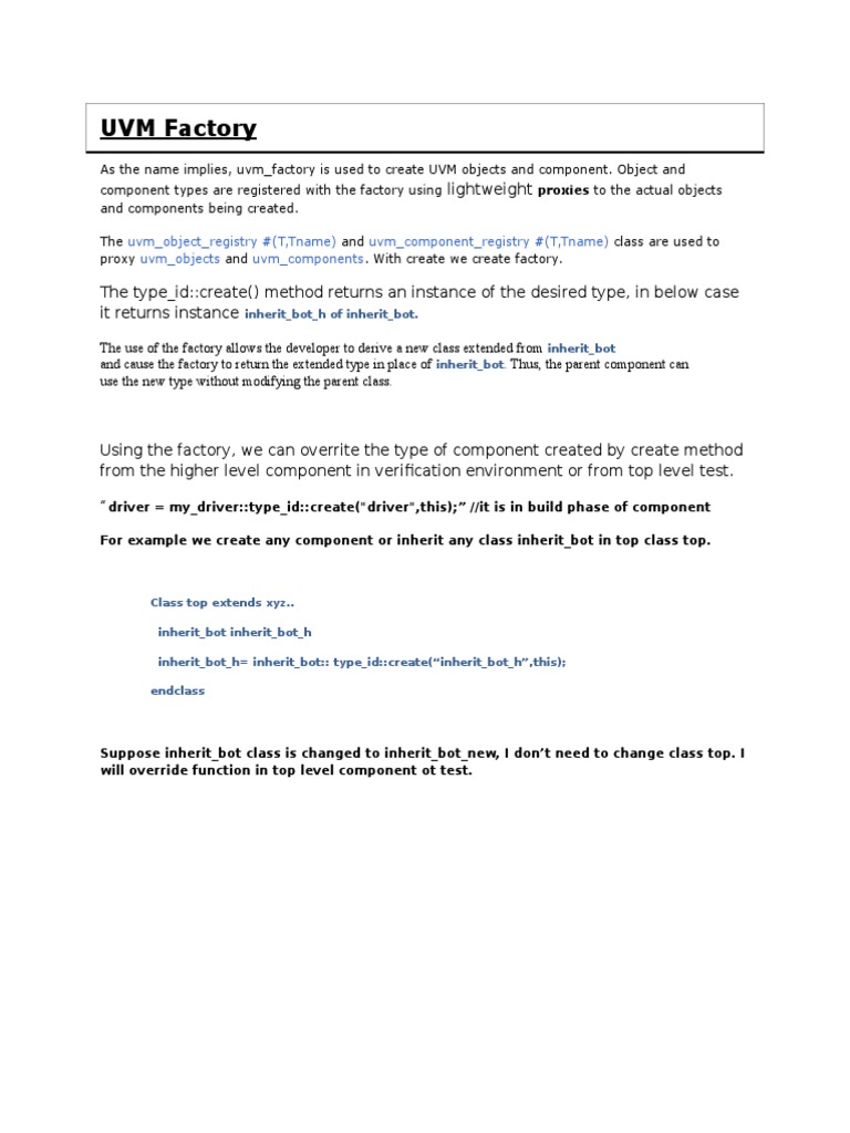 Uvm Understanding | PDF | Inheritance (Object Oriented Programming ...