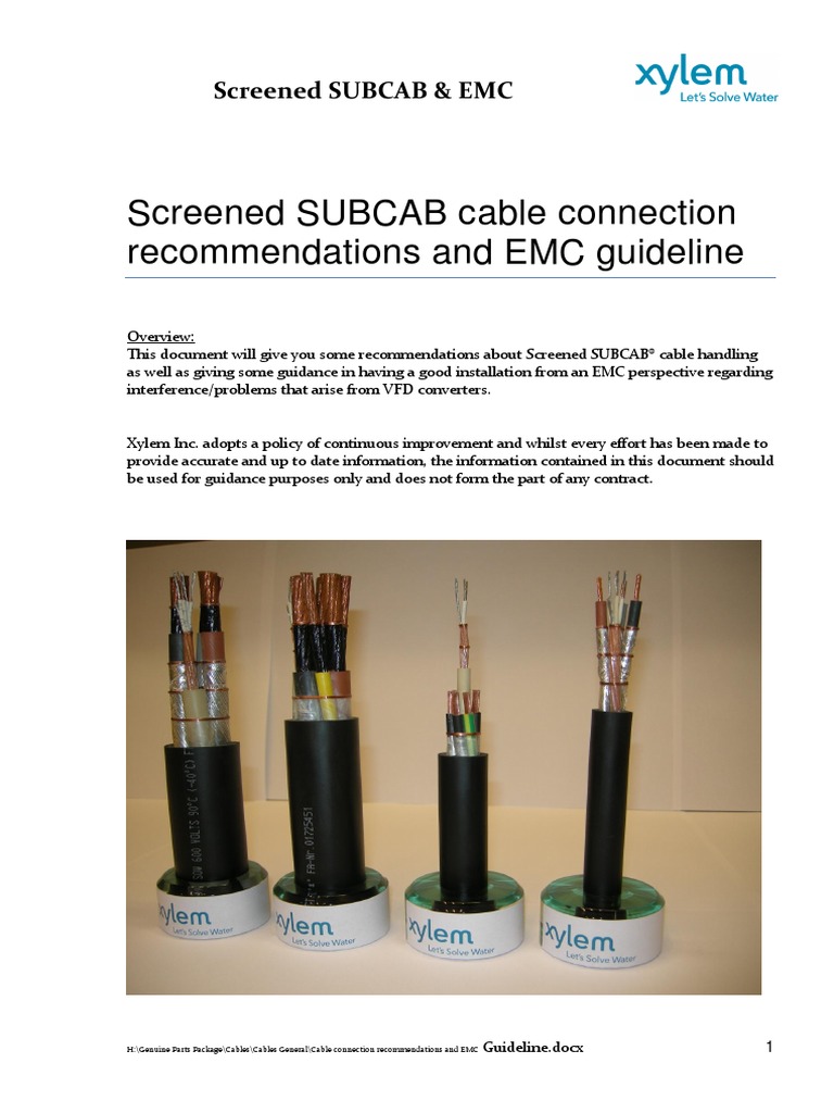 Screened SUBCAB Cable Connection Recommendations and EMC Guideline PDF ...