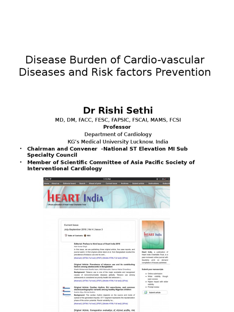 Cardiologist Prof Rishi Sethi' Presentation On World Heart Day | PDF ...