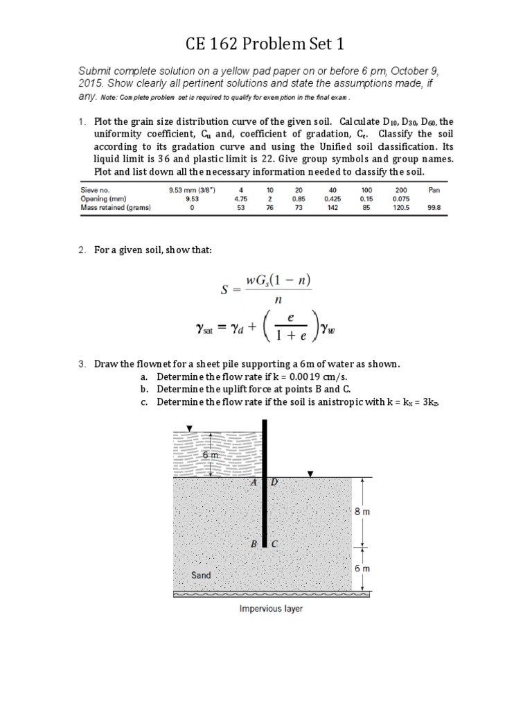 Sample Problem Geotechnical Engineering | PDF
