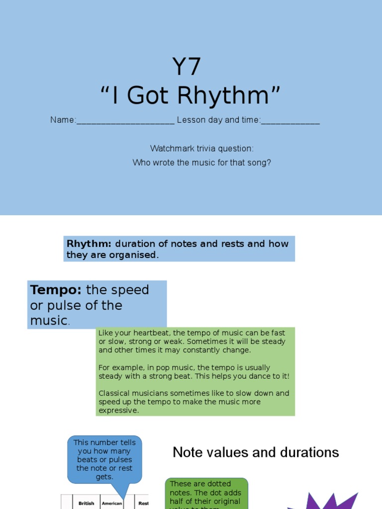 I Got Rhythm | PDF