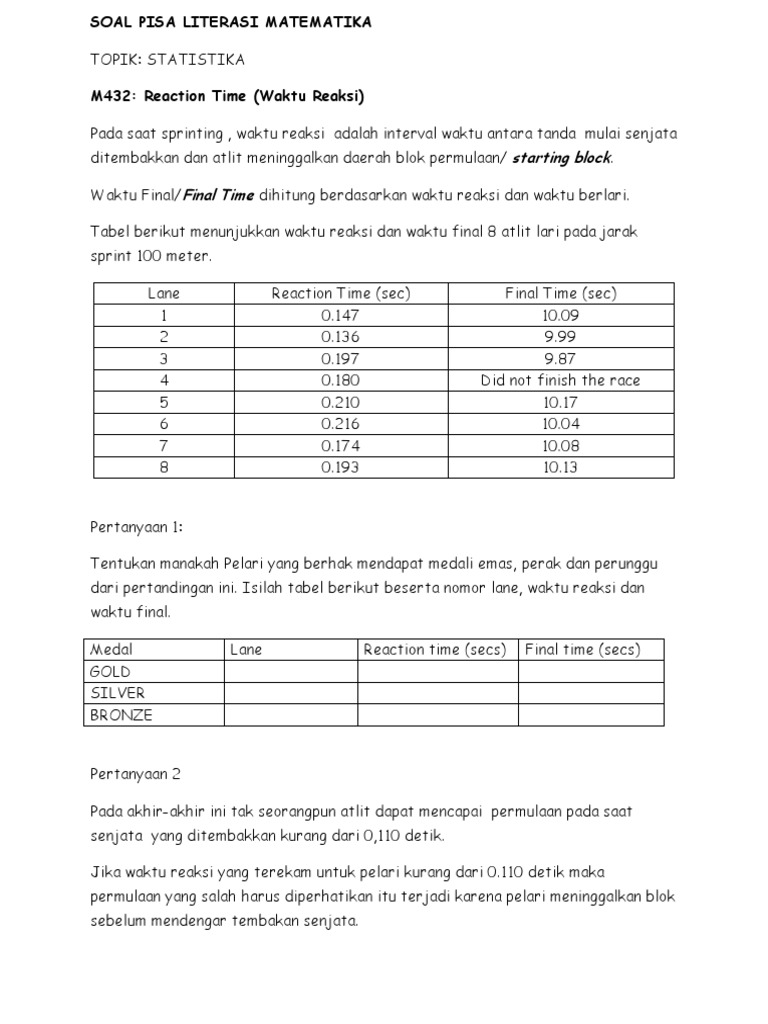 Tipe Soal Pisa | PDF