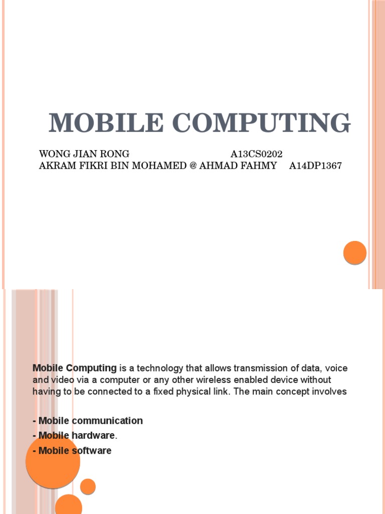 Assignment #2 Mobile Computing | PDF | Mobile Computing | Mobile Device