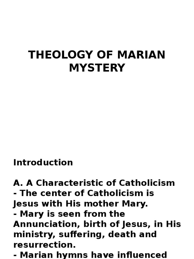 Marian Theology in Catholicism | PDF | Mary, Mother Of Jesus | Catholic ...