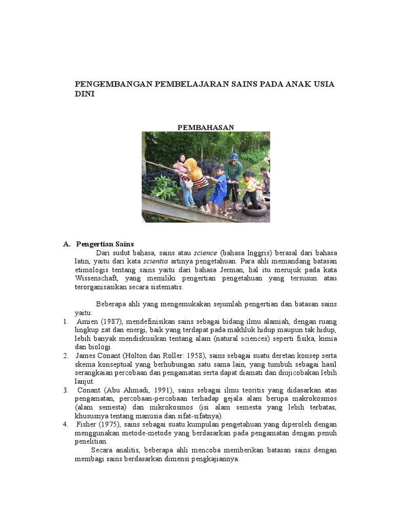 Pengembangan Pembelajaran Sains Pada Anak Usia Dini | PDF