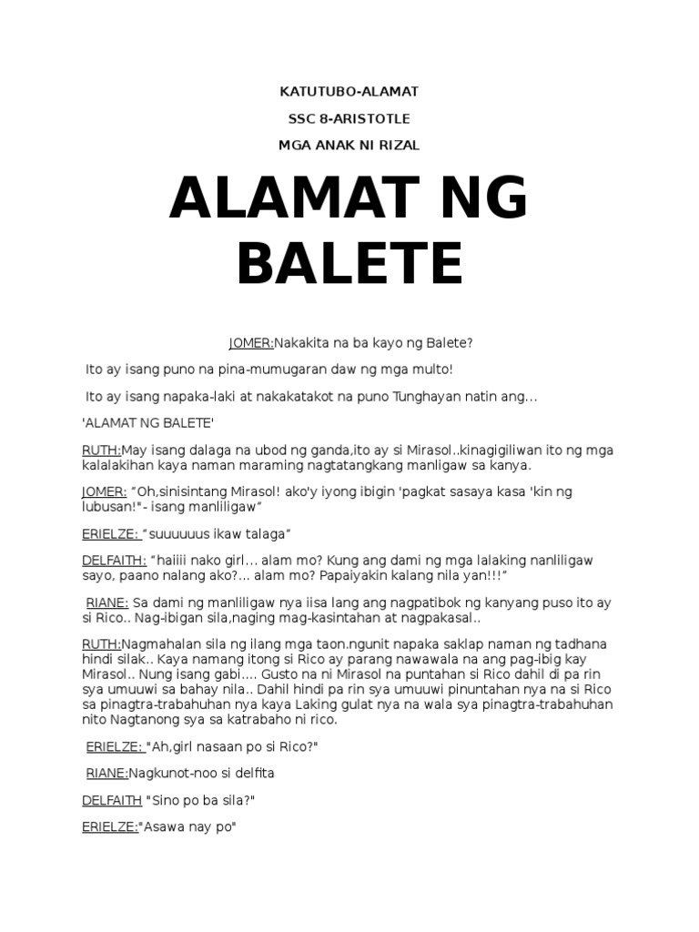 Alamat NG Balete | PDF
