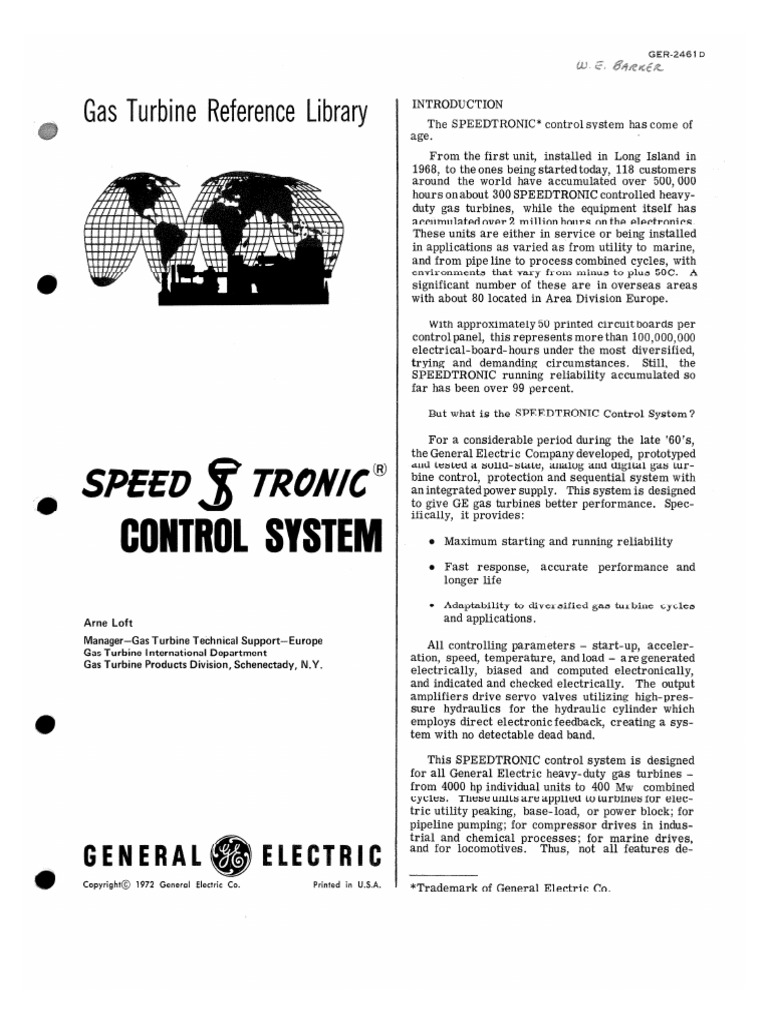 Ger 2461d Speedtronic Mark I Mark II Controls | PDF
