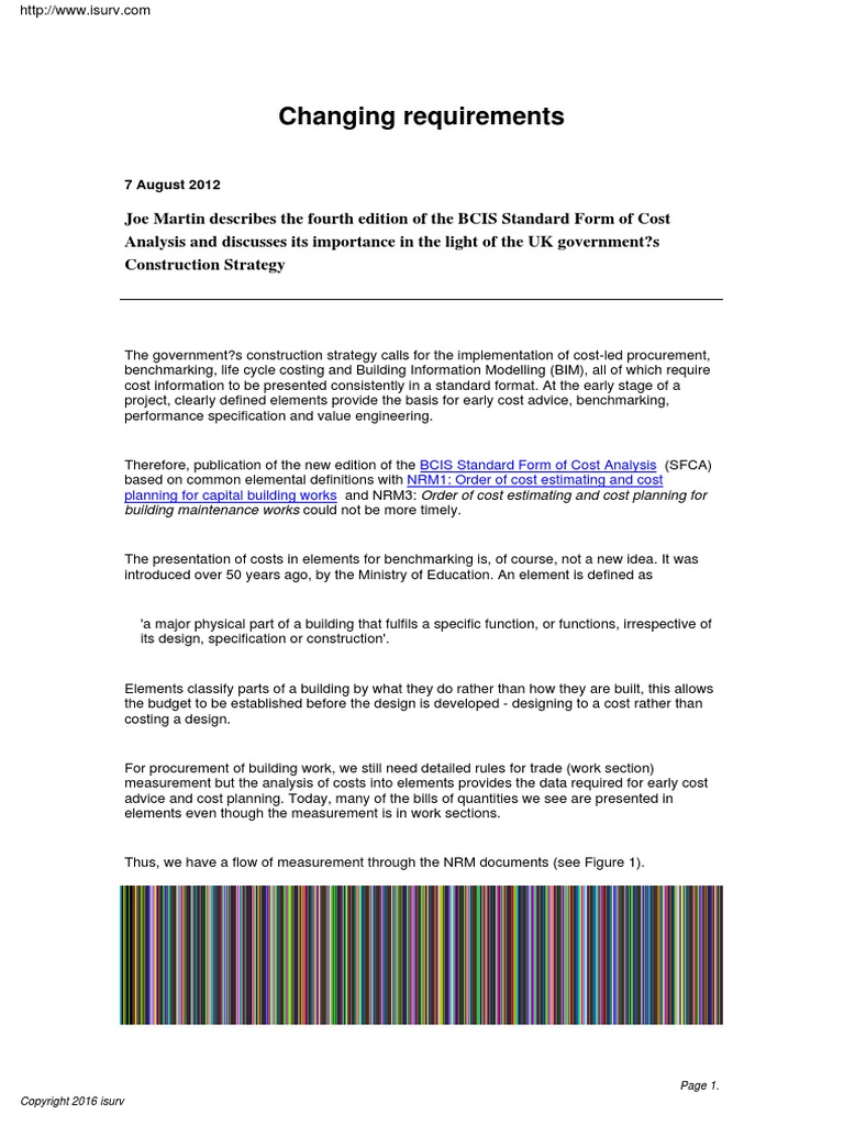 BCIS Standard Form of Cost Analysis | PDF | Building Information ...