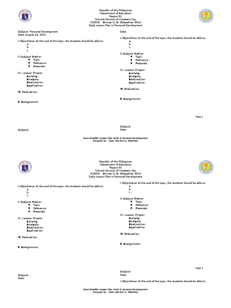 Perdev | PDF | Lesson Plan | Sharing