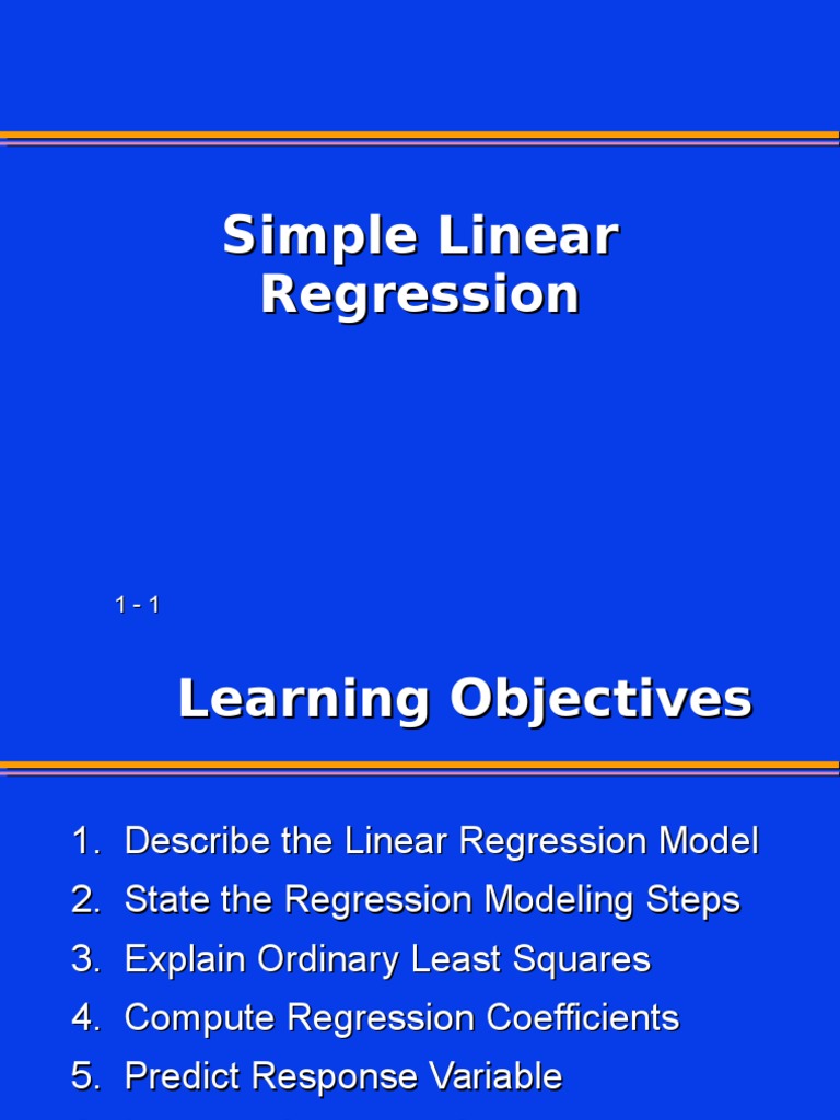 Simple Linear Regression Pdf Regression Analysis Errors And Residuals