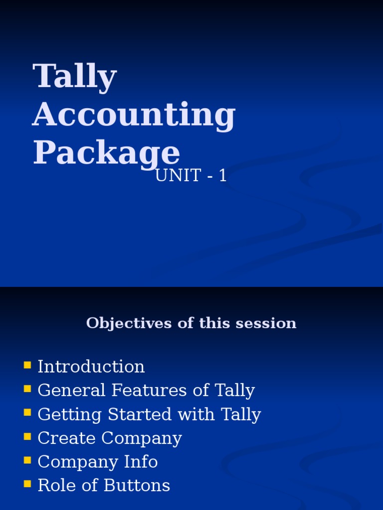 Tally Accounting Package: Unit - 1 | PDF | Computing | Computing And ...
