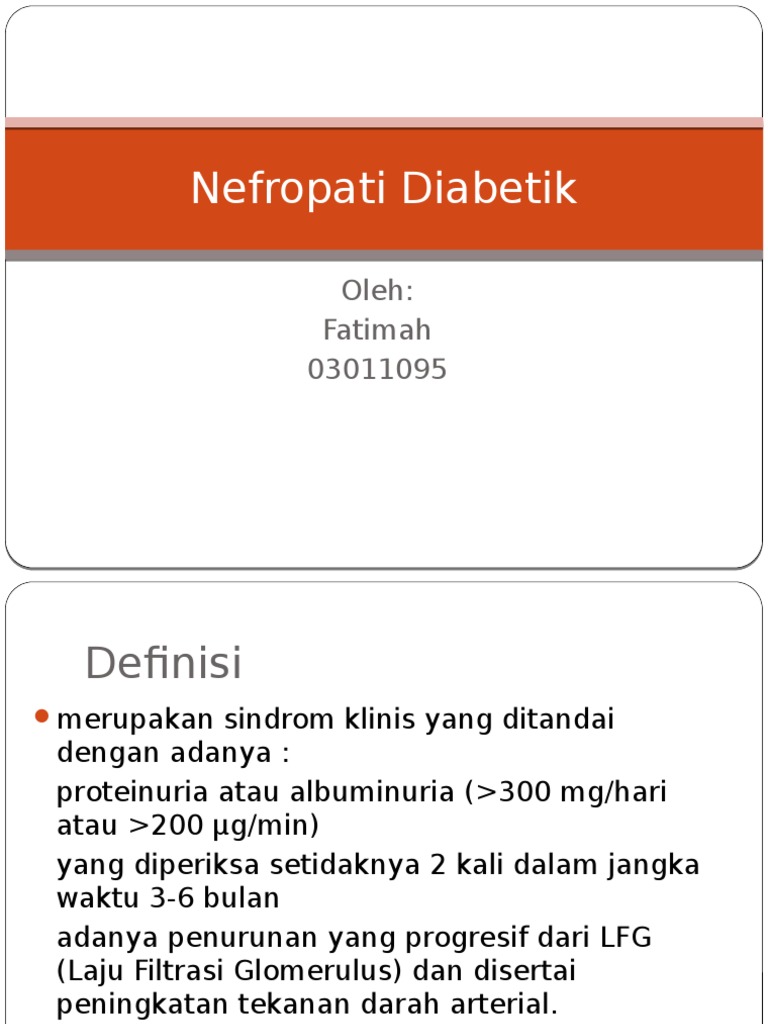 Nefropati Diabetik: Panduan Medis | PDF