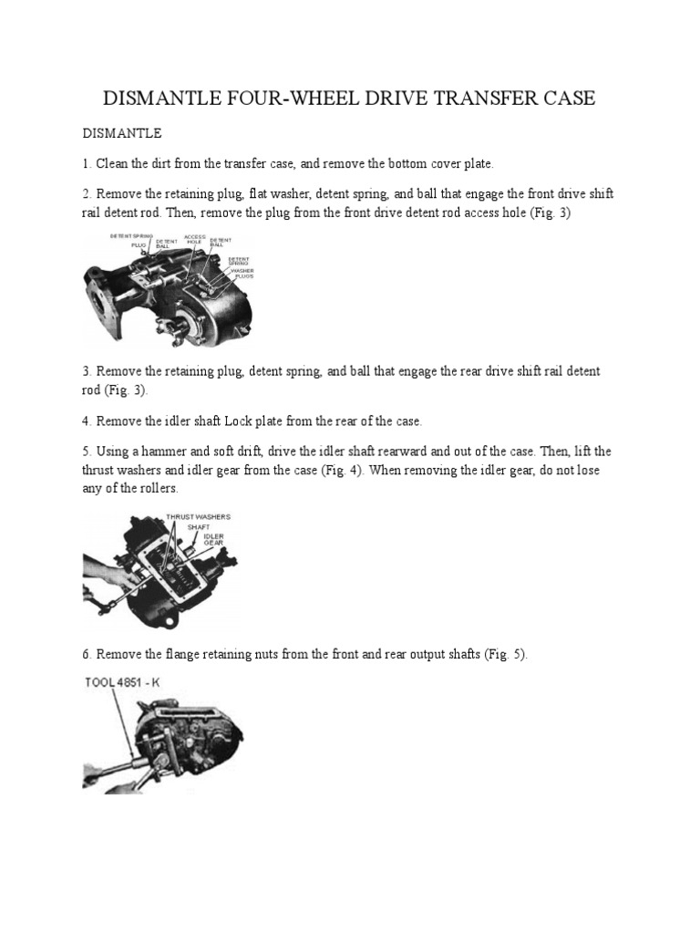 Dismantle Four-Wheel Drive Transfer Case | PDF