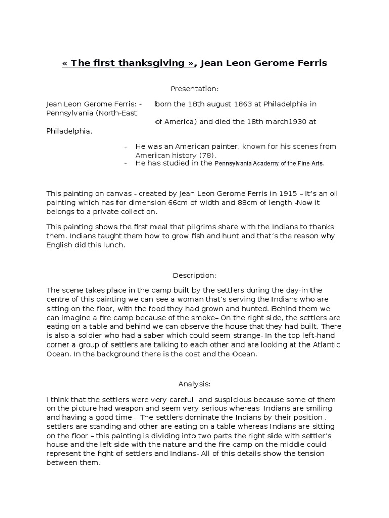 The First Thanksgiving | PDF