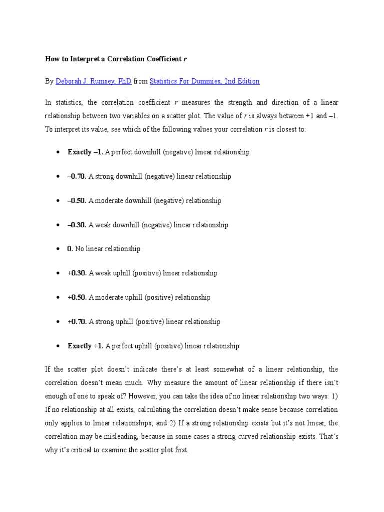 Interpreting Correlation | PDF | Regression Analysis | Correlation And Dependence