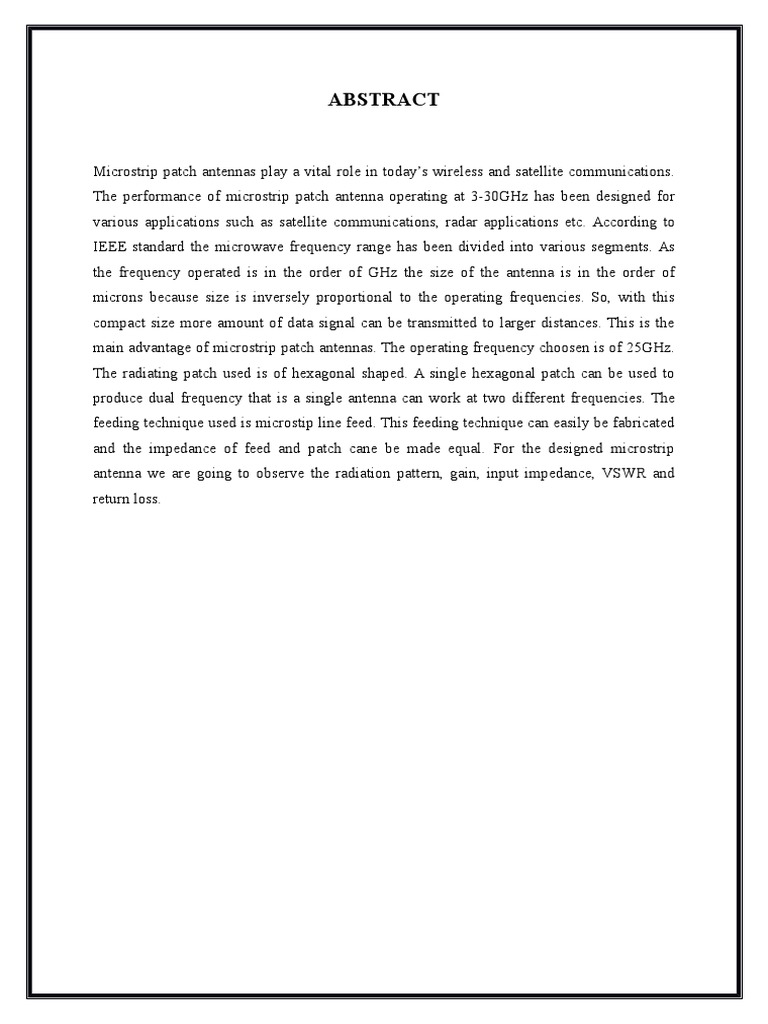 Design of Hexagonal Microstrip Patch Antenna | PDF | Antenna (Radio ...