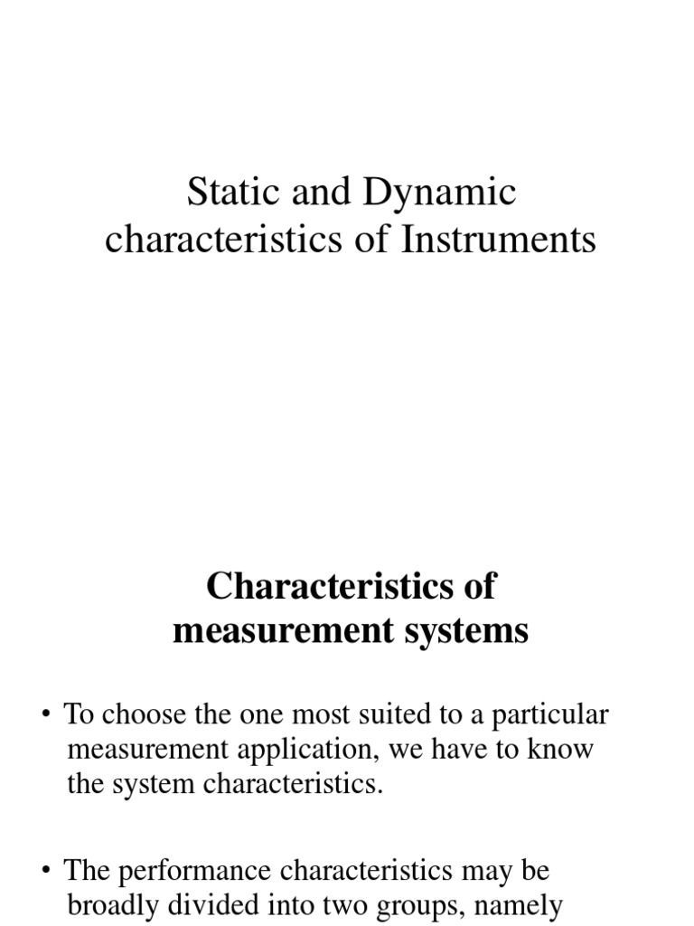 Static Characteristics of Measurement | PDF | Accuracy And Precision ...