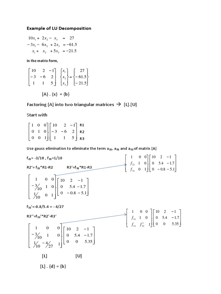 Example of LU Decomposition | PDF
