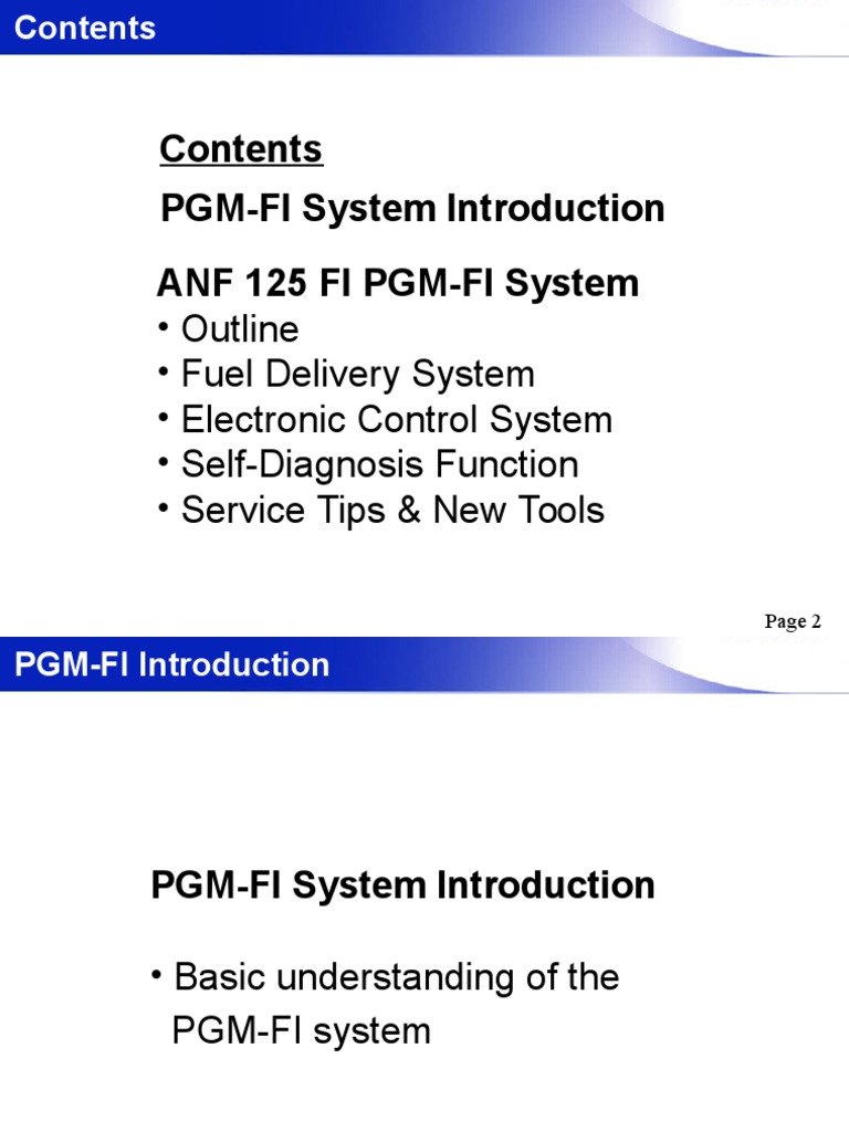 PGM Fi | PDF | Throttle | Fuel Injection