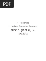 DECS Values Framework | PDF | Value (Ethics) | Curriculum