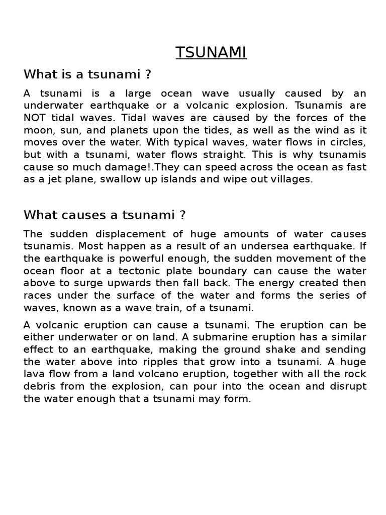 Tsunami: What Is A Tsunami ? | PDF | Tsunami | Types Of Volcanic Eruptions