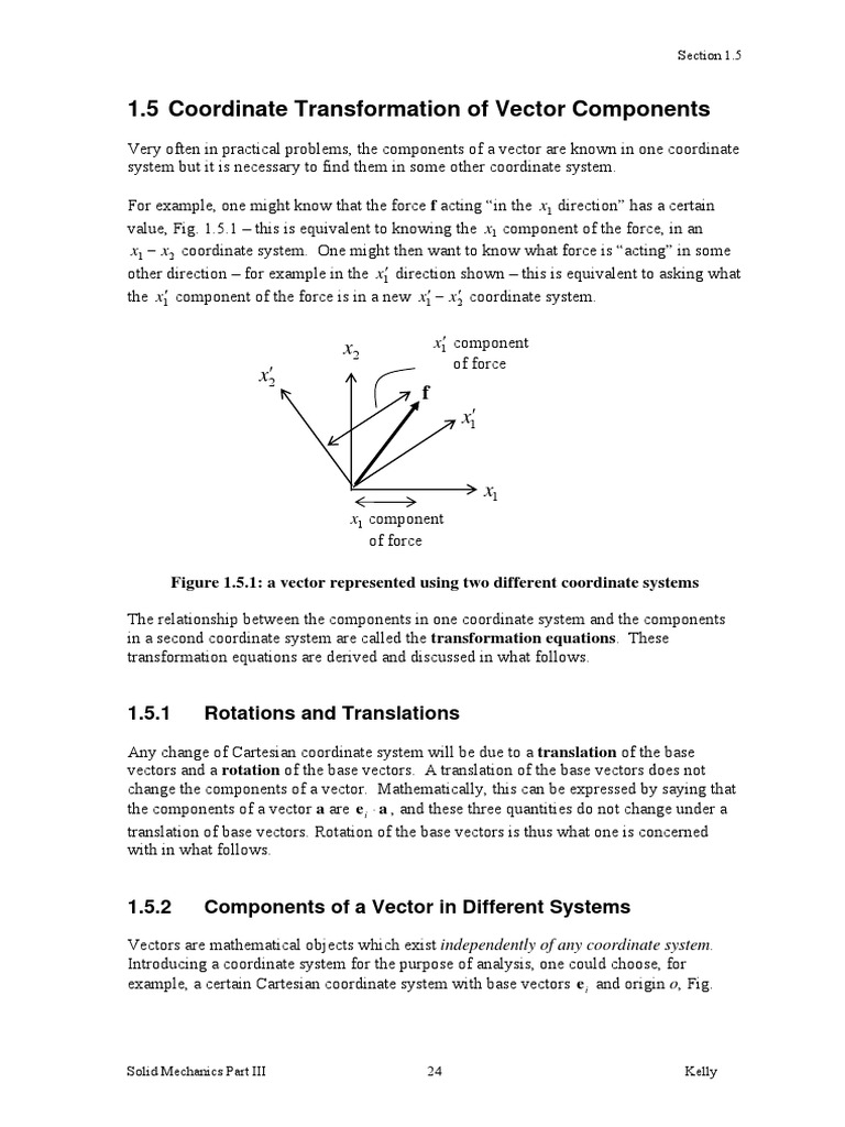Vectors Tensors 05 Coordinate Transformation Vectors | PDF | Euclidean ...