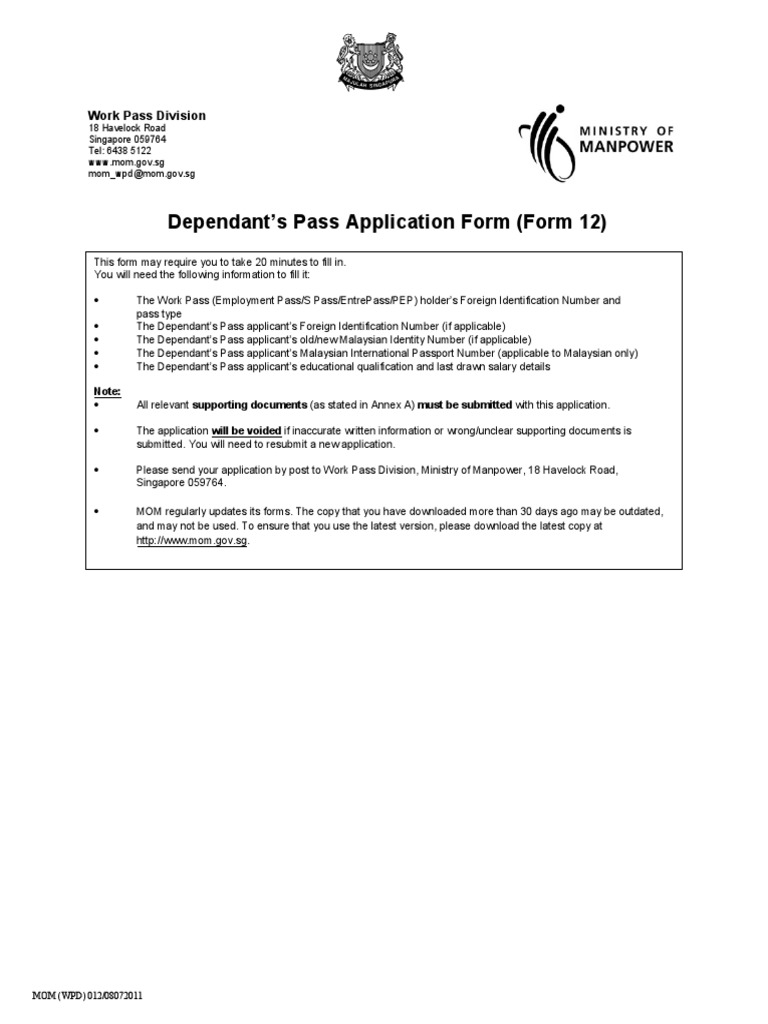 dependant pass sg 2016 full pdf | Identity Document | Travel Visa