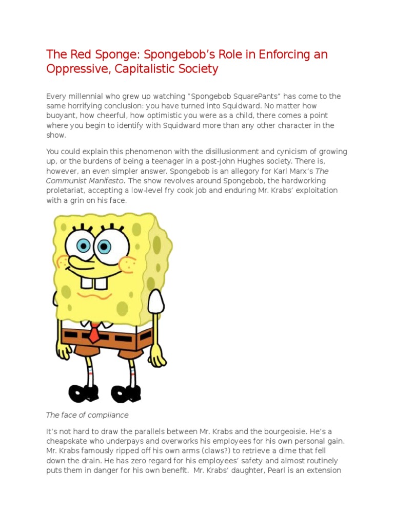 The Spongebob Manifesto | PDF | Ideologies | Marxist Theory