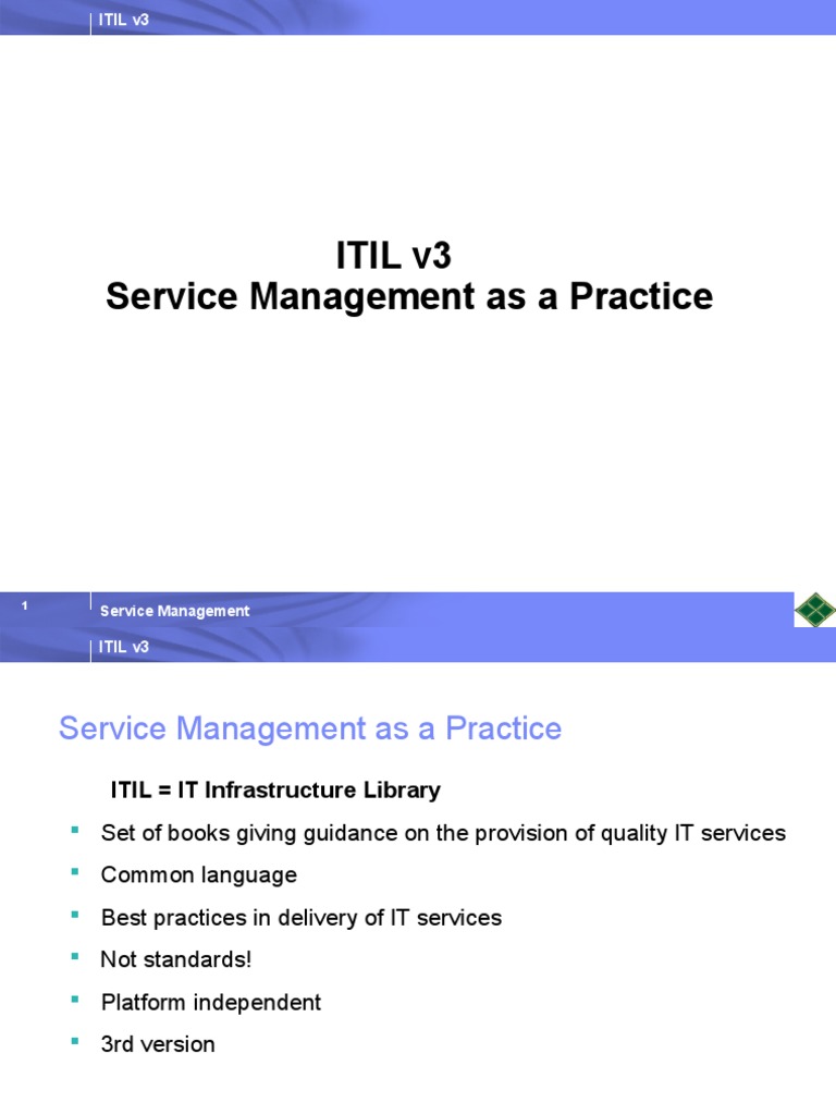 Introduction To ITIL V3 | PDF | Itil | It Service Management