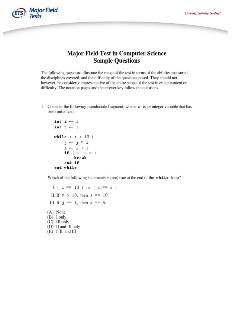 MFT Samp Questions Compsci | PDF