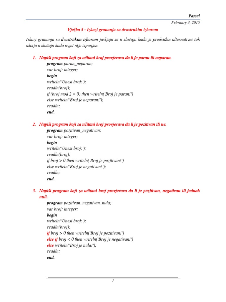 35 - Pascal - Vjezba 5 PDF | PDF