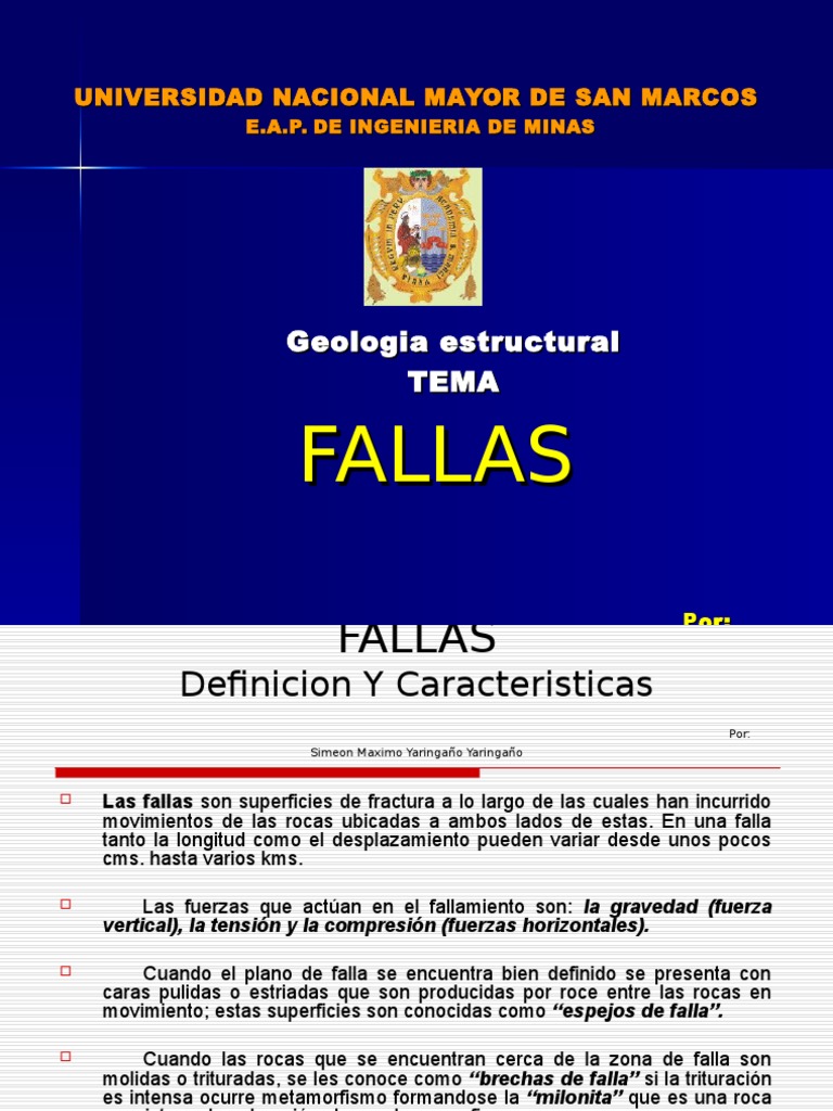 Definición y Clasificación de Fallas | PDF | Falla (geología) | Estrato
