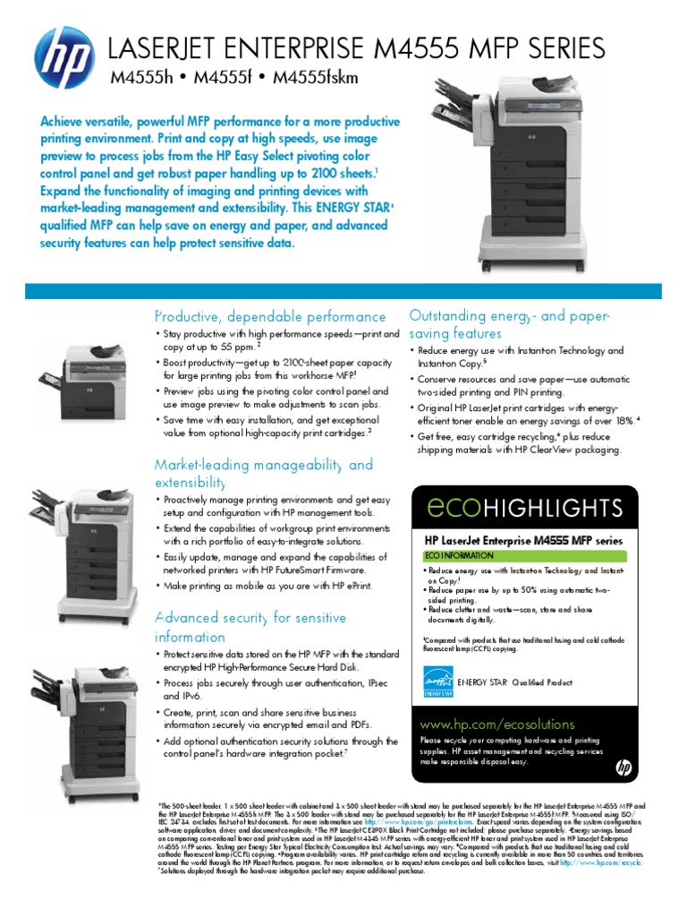 HP LaserJet Enterprise M4555 | PDF