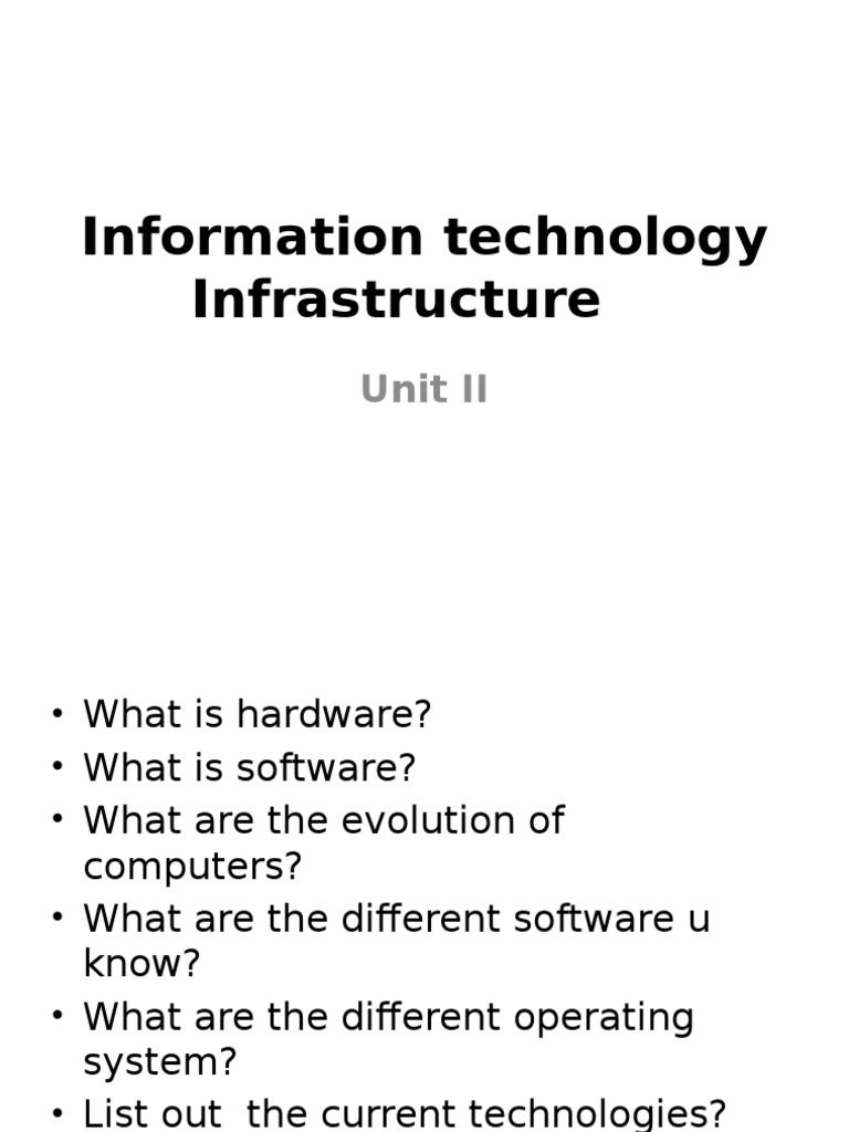 Information Technology Infrastructure | PDF | Cloud Computing ...