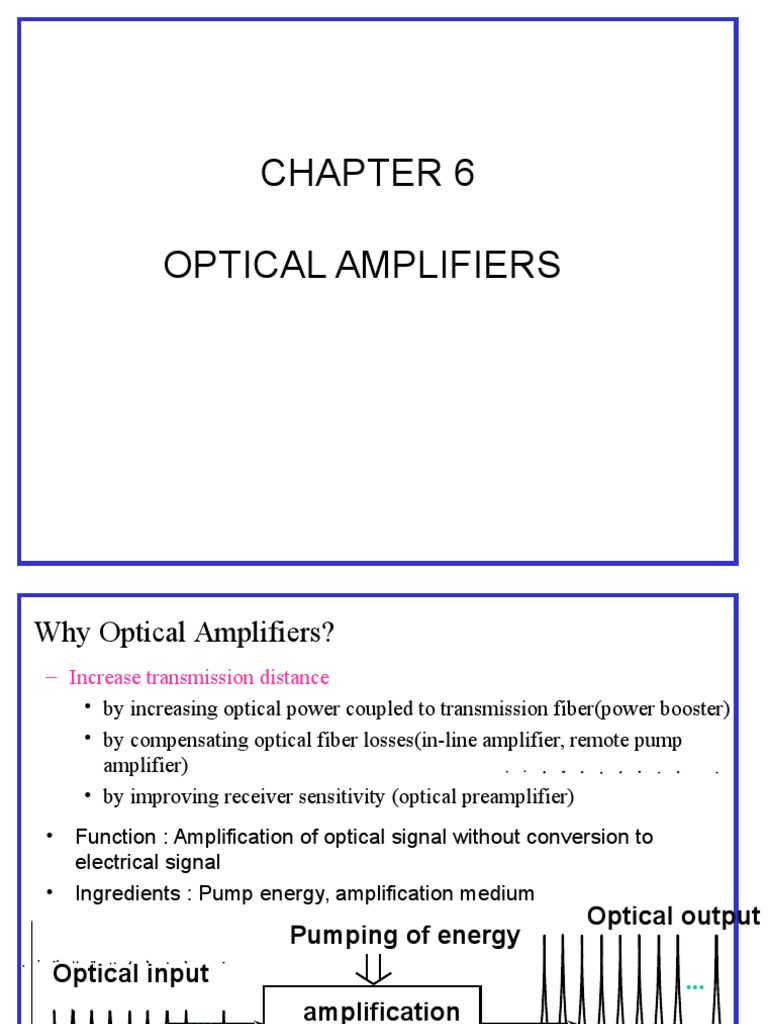 Types of Optical Amplifiers Explained | PDF | Wavelength Division ...