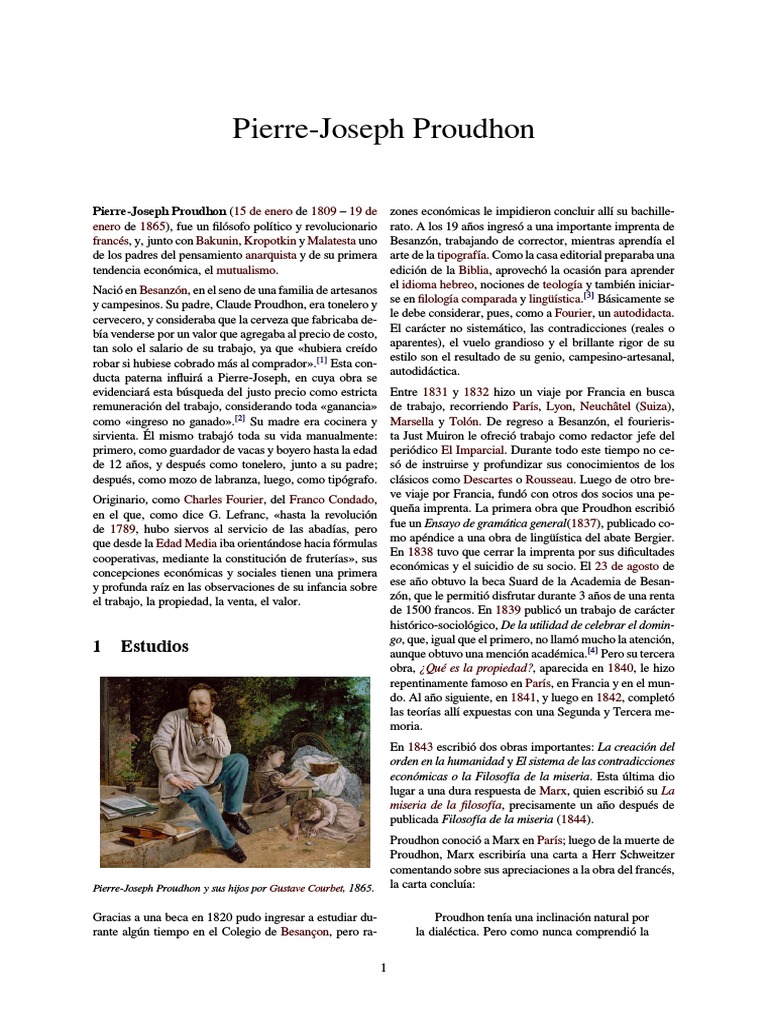 Pierre Joseph Proudhon | PDF | Movimientos filosóficos | Política (general)