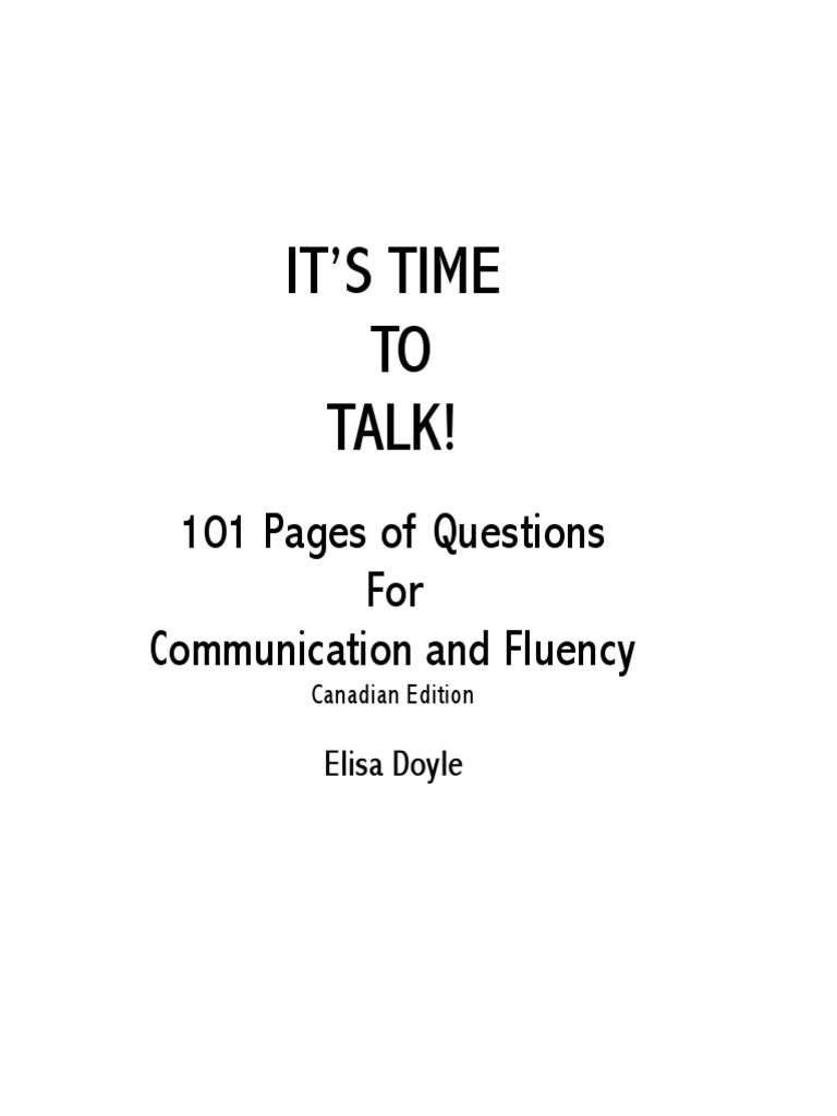 Time To Talk Sample Pages PDF | PDF | Language Arts & Discipline