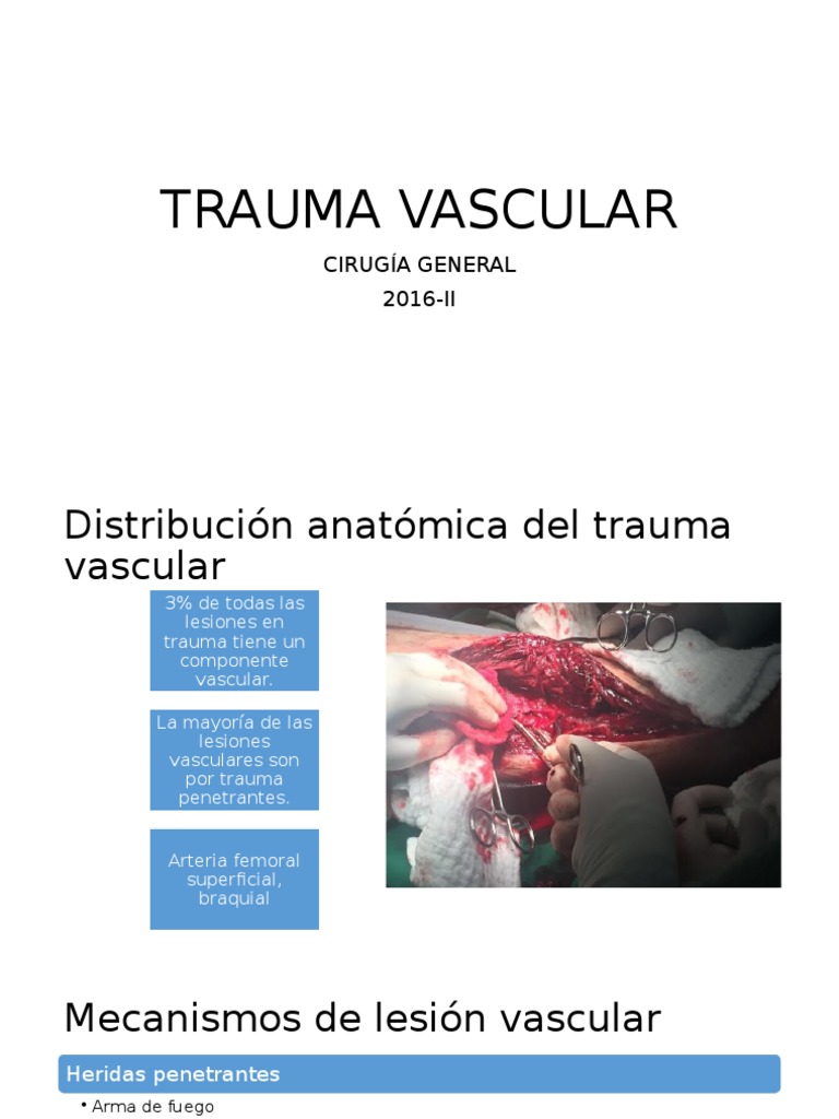 Trauma Vascular | PDF | Lesión | Artería