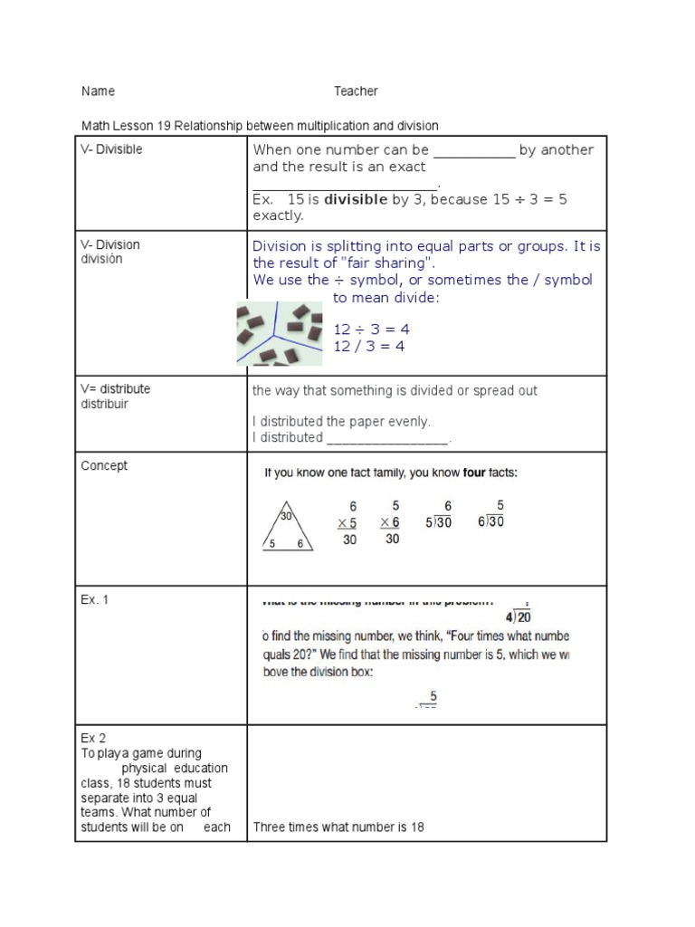 Lesson 19 Math | PDF