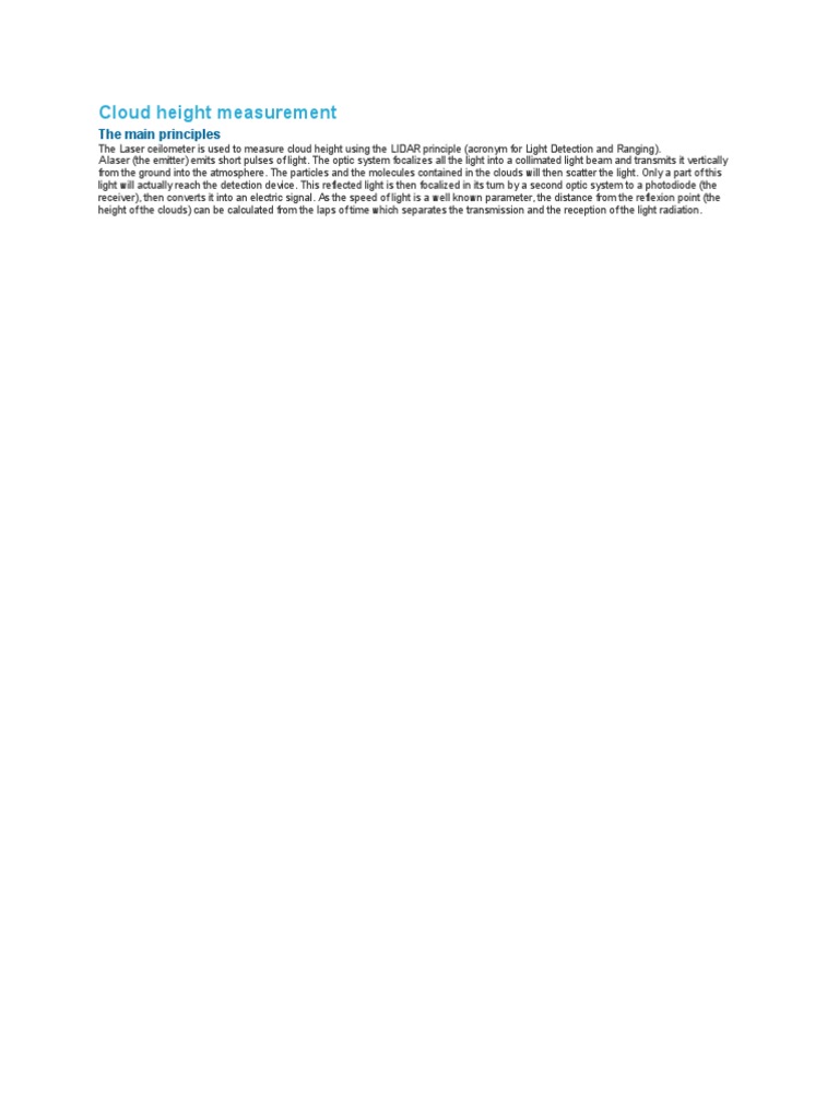 Cloud Height Measurement | PDF