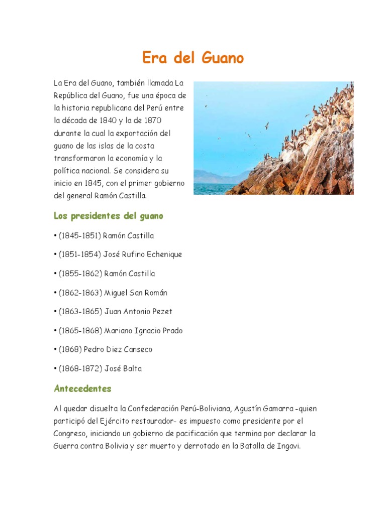 Era Del Guano | Descargar gratis PDF | Perú | Gobierno