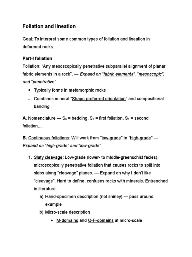 Foliation and Lineation | PDF | Natural Materials | Rocks
