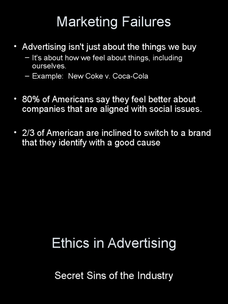 Advertising Ethics and Failures | PDF | Television Advertisement ...
