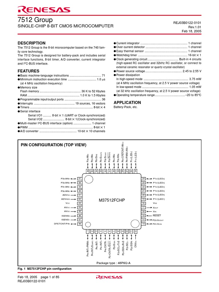 Datasheet m37512 | PDF | Instruction Set | Central Processing Unit