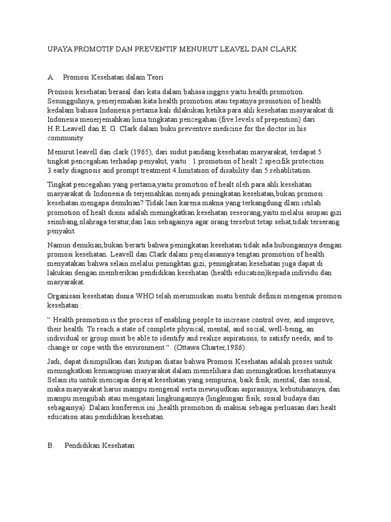 Promotif Preventif KG | PDF