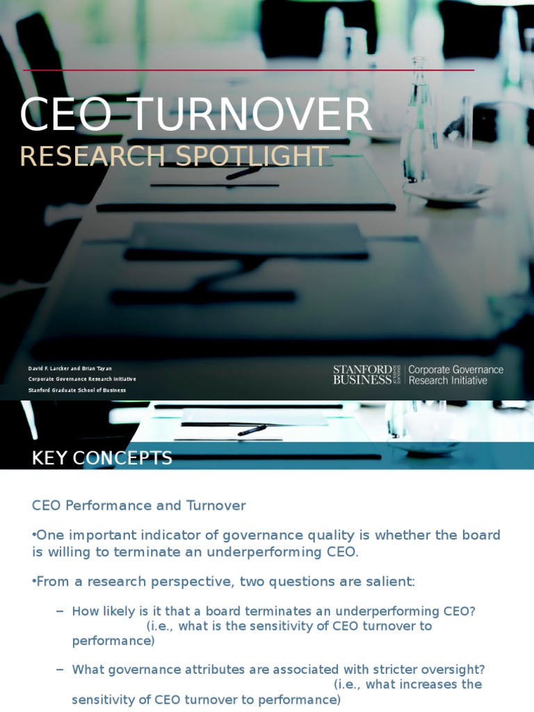 CEO Turnover - Research Spotlight | PDF | Turnover (Employment) | Chief ...