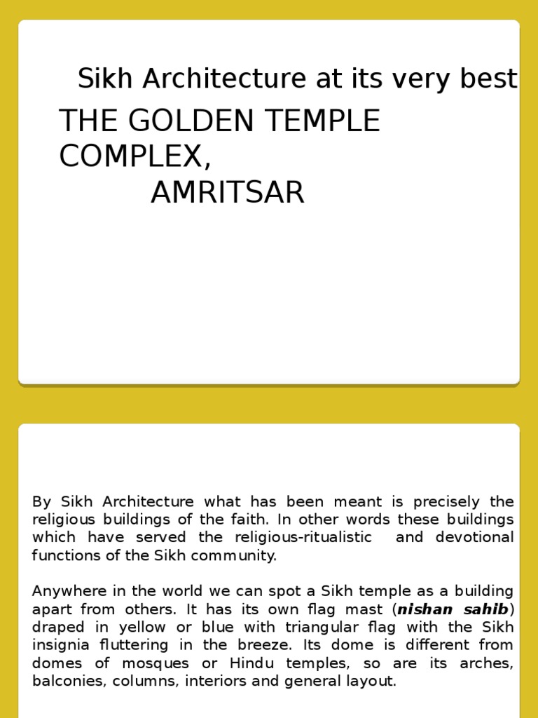 Sikh Architecture at Its Very Best: The Golden Temple Complex, Amritsar ...