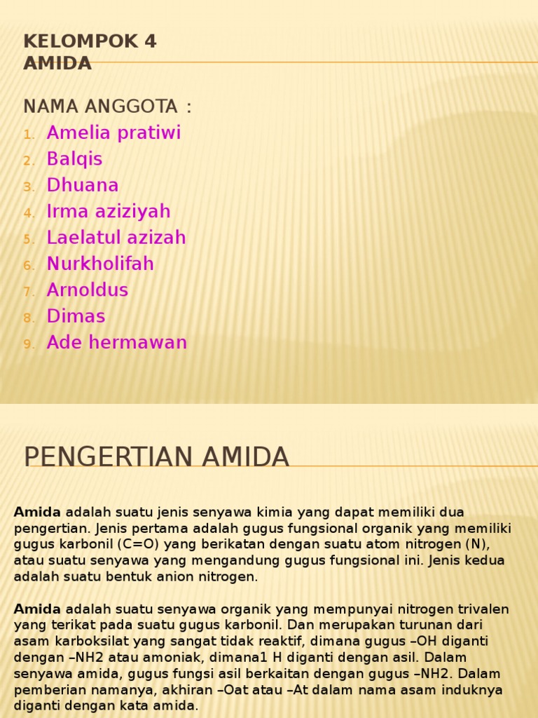 Kimia Organik - Amida | PDF