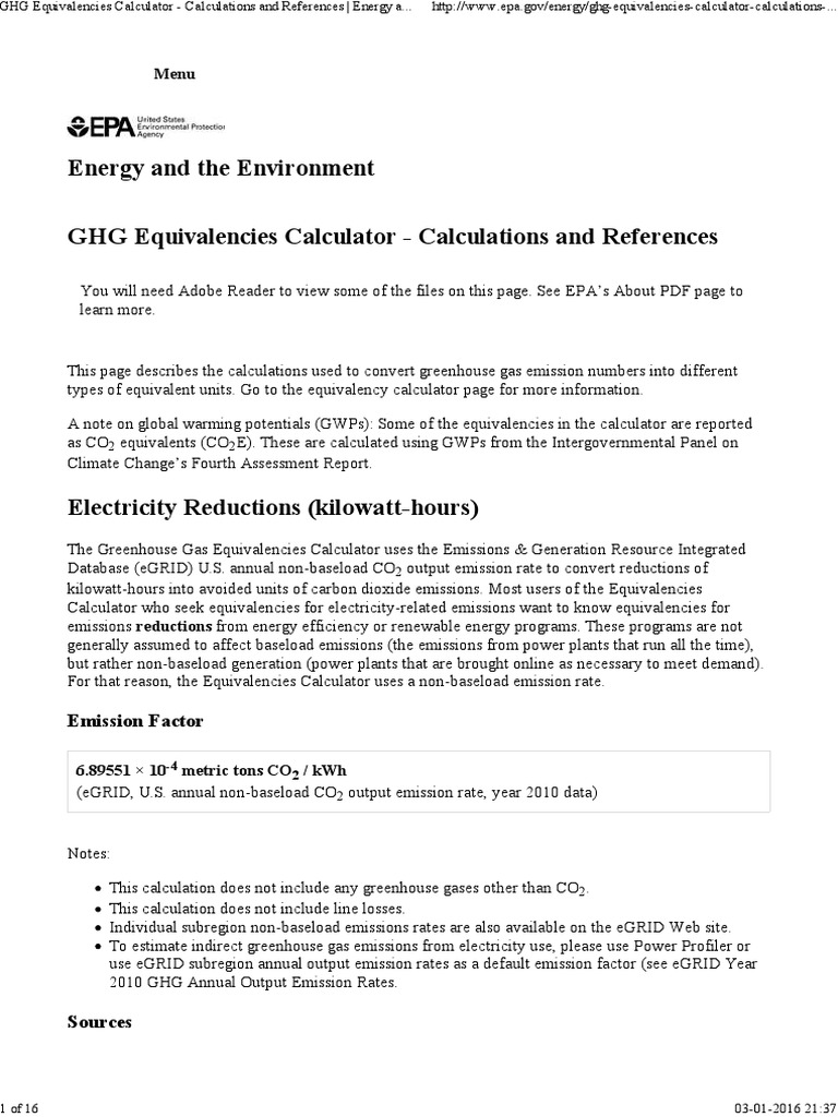 GHG Equivalencies Calculator - Calculations and References - Energy and ...